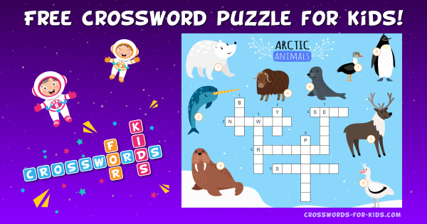 Arctic Animals | Easy Crossword Puzzle for kids