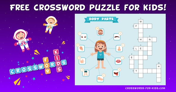 Body Parts | Easy Crossword Puzzle for kids